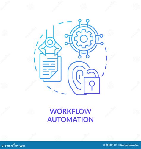 Workflow Automation Blue Gradient Concept Icon Stock Vector