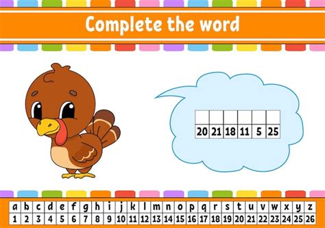 Premium Vector Complete The Words Cipher Code Learning Vocabulary And Numbers Education