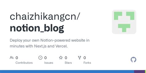 Github Chaizhikangcnnotionblog Deploy Your Own Notion Powered Website In Minutes With Next