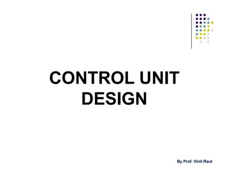 Control Unit Design Pdf