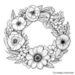Flower Wreath Coloring Pages Free And Printable