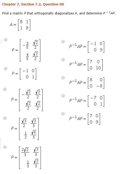 Solved Chapter Section Question Find A Matrix P Chegg Com