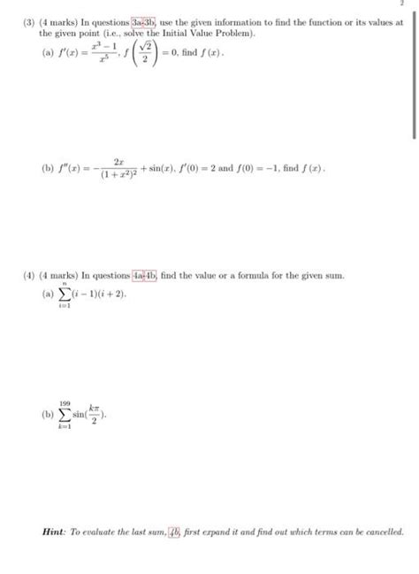 solved 3 4 marks in questions 3a 3b use the given