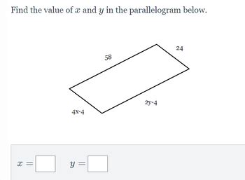 Answered Find The Value Of X And Y In The Bartleby