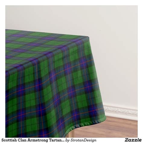 Scottish Clan Armstrong Tartan Plaid Pattern Tablecloth Scottish