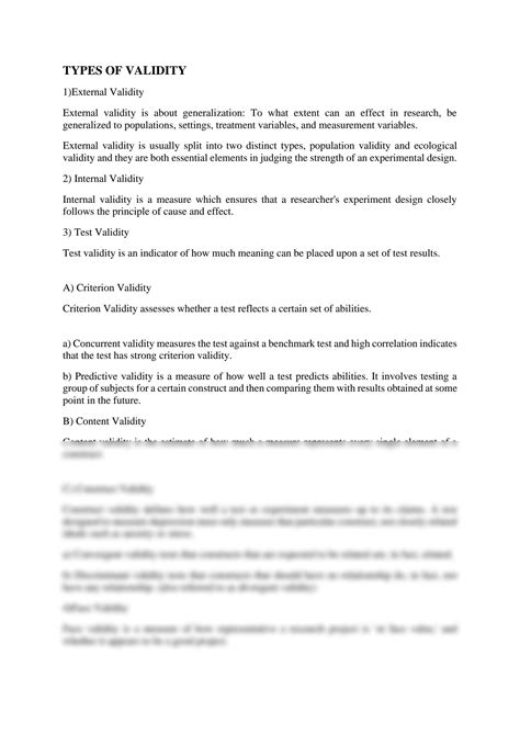 SOLUTION Types Of Validity Studypool