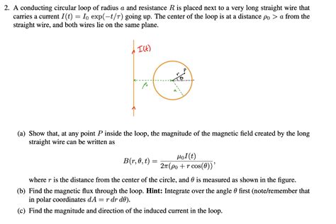 Solved A Conducting Circular Loop Of Radius A And Chegg