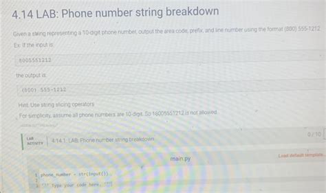 solved given a suing representing a 10 digit phone number