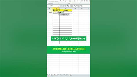 automatic serial number in ms excel advanceexcel msexcel dashboard