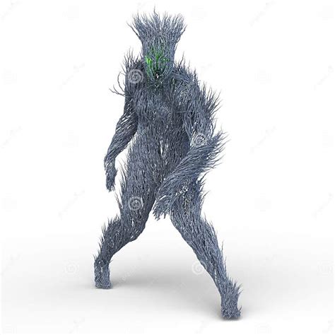 3d Rendering Of A Grass Monster Stock Illustration Illustration Of