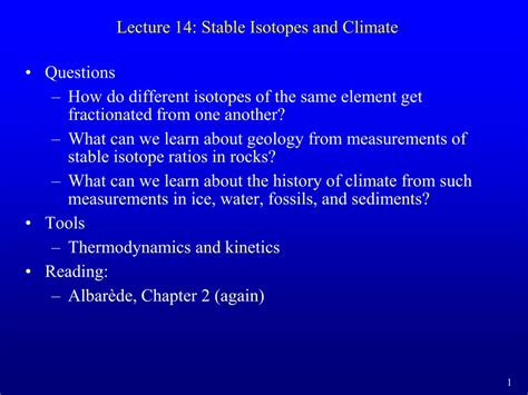 PPT Lecture Stable Isotopes And Climate PowerPoint Presentation Free Download ID