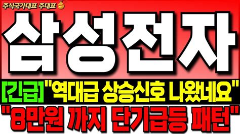 삼성전자 주가 전망 긴급 역대급 상승신호 나왔습니다 외국인기관 쌍끌이 매수전환8만원 까지 단기 급등패턴 대응필수
