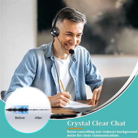 GetUSCart 3 5mm Jack Cell Phone Headset With Microphone Noise Cancelling For PC Laptop Wired