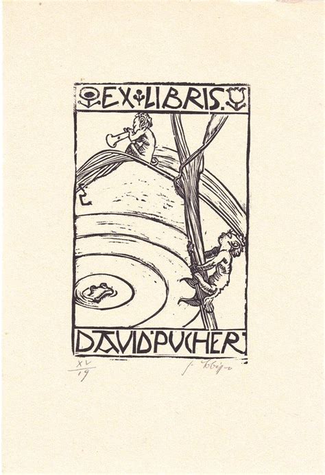 Ex Libris David Pucher Von Lobisser Switbert Tiffen 1878 1943 Klagenfurt 1923 Signatur