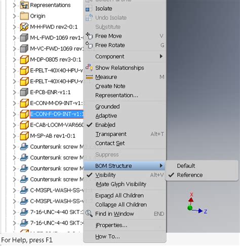 Add Phantom As A Bom Status Option Within The Assembly Environment Autodesk Community