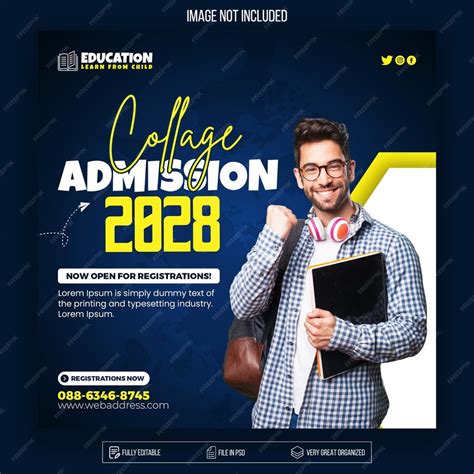 백 스쿨 콜라주 대학 입학 소셜 미디어 포스트 템플릿 디자인으로 돌아가기 프리미엄 Psd 파일