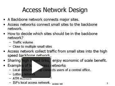 PPT Access Network Design PowerPoint Presentation Free To View Id