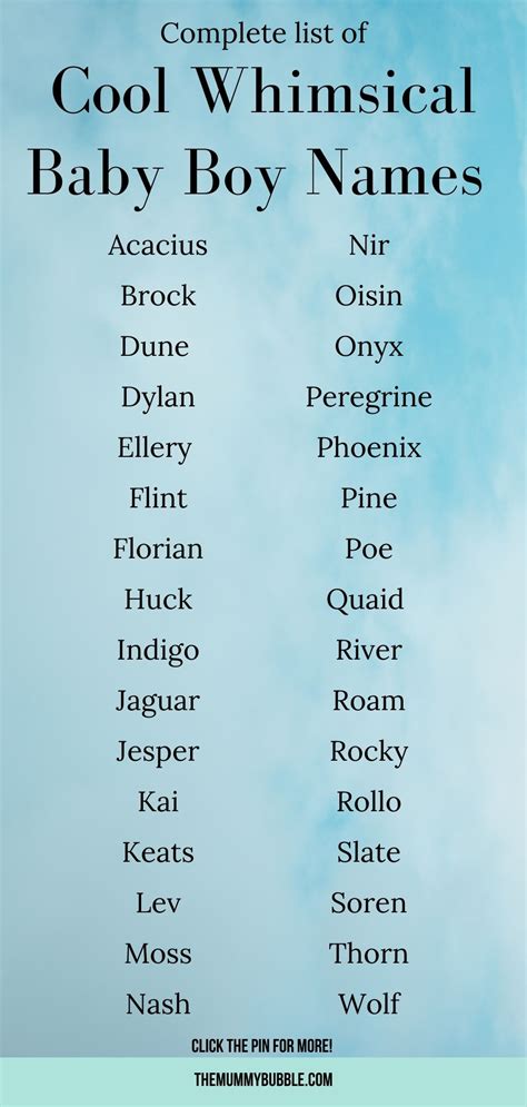 150+ Dreamy Whimsical Boy Names - The Mummy Bubble