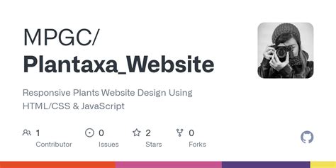 Github Mpgcplantaxawebsite Responsive Plants Website Design Using Htmlcss And Javascript