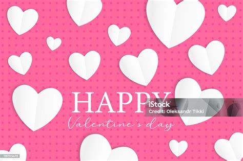 해피 발렌타인 데이 단순히 벡터 배경입니다 종이 공예 하트 모양 개체와 아름 다운 글자 전단지 배너 포스터 휴일 축 하를 위한 인사말 카드 선물 사랑의 영감 2월에 대한