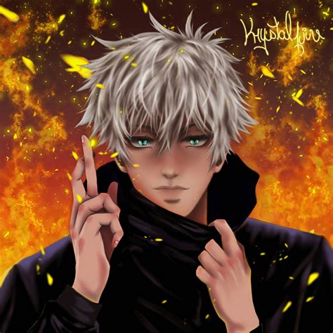 Fan Art Gojo Satoru Jujutsu Kaisen By Firekrystal On Deviantart