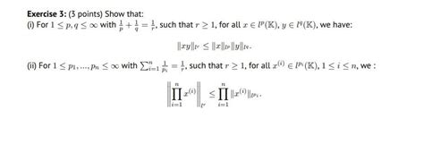 solved exercise 3 3 points show that i for 1≤p q≤∞
