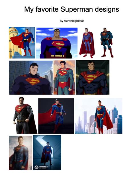 My Favorite Superman Designs By Auraknight100 On Deviantart