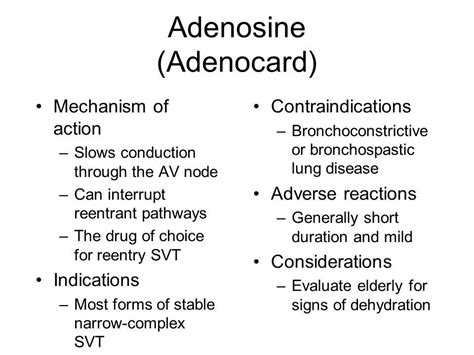 Medical Notes Adenosine Drug Medical Notes Adenosine Drug
