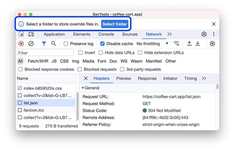 override web content and response headers locally chrome for