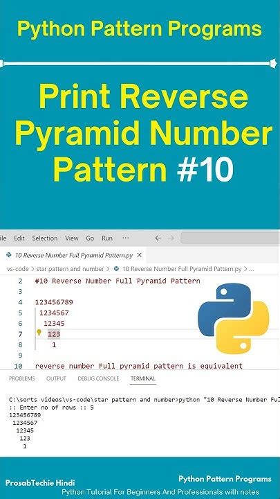 Print Reverse Pyramid Number Pattern 10 Print Reverse Pyramid