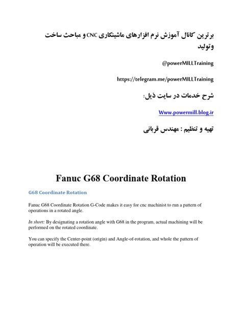 Fanuc G68 Coordinate Rotation Pdf