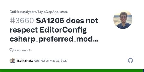 Sa1206 Does Not Respect Editorconfig Csharppreferredmodifierorder Option · Issue 3660