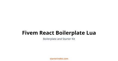 Fivem React Boilerplate Lua Starter Index