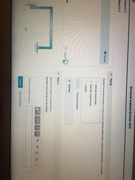 Solved Statically Determinate Of Re Part C Specify Chegg