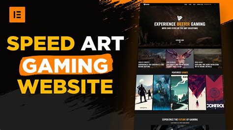 Web Design Speed Art Tutorial Gaming Agency Website Elementor