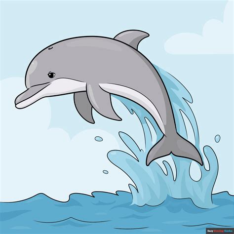 How To Draw A Dolphin Jumping Out Of The Water Dolphin Pictures To