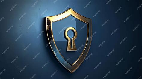 Secure Lock Symbol Safeguarding Shield Symbol Security Icon Premium Ai Generated Image