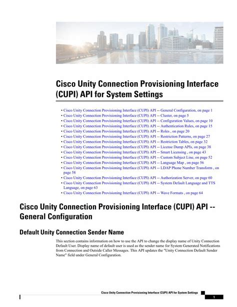 Pdf Cisco Unity Connection Provisioning Interface Cupi Api