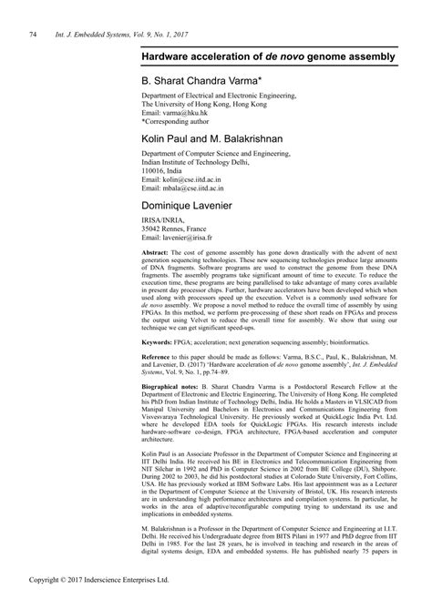 Pdf Hardware Acceleration Of De Novo Genome Assembly