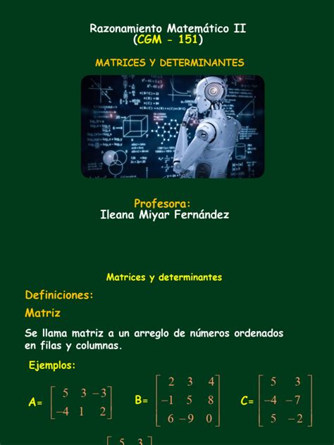 Matrices Y Determinantes I Modificado Pdf Matriz Matemáticas Determinante