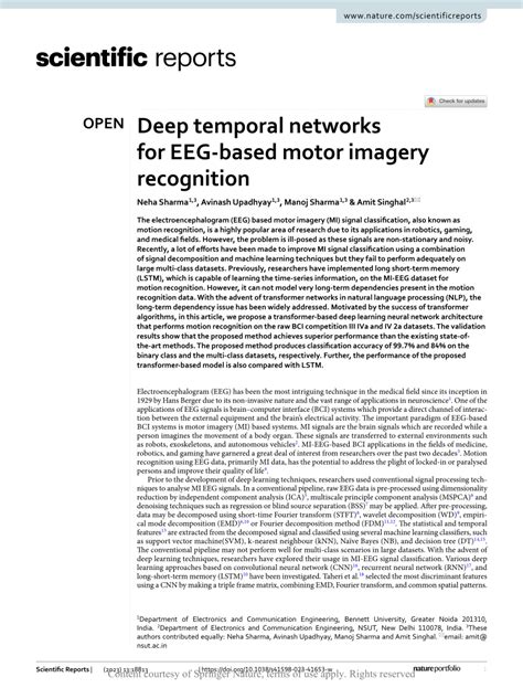 pdf deep temporal networks for eeg based motor imagery recognition