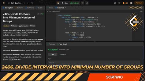 leetcode daily question 2406 divide intervals into minimum number of