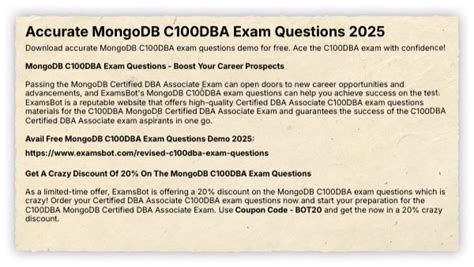 Accurate Mongodb C100dba Exam Questions 2025