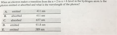Solved When An Electron Makes A Transition From The N 2 To