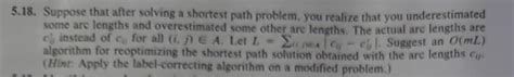 Solved Suppose That After Solving A Shortest Path Chegg