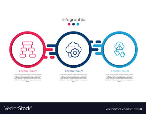 Set Line Hierarchy Organogram Chart Cloud Vector Image