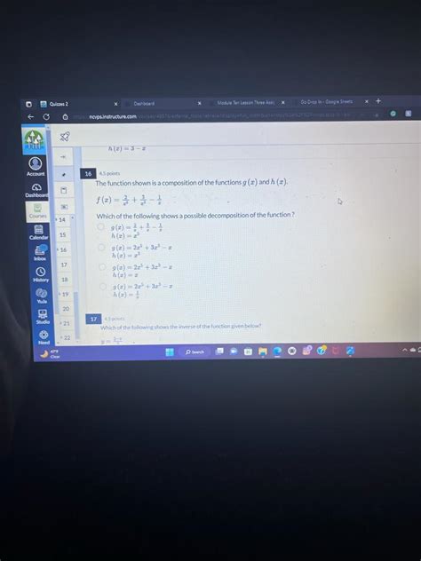 solved h x 3−x 4 5 points the function shown is a