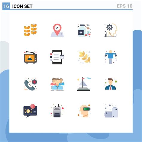 16 Universal Flat Colors Set For Web And Mobile Applications Advertisement Setting Medicine Gear