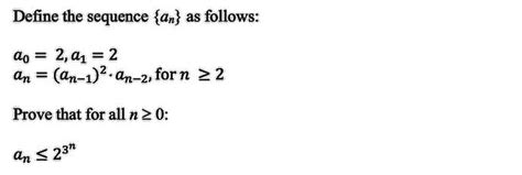 Solved Define The Sequence An As Follows Chegg Com