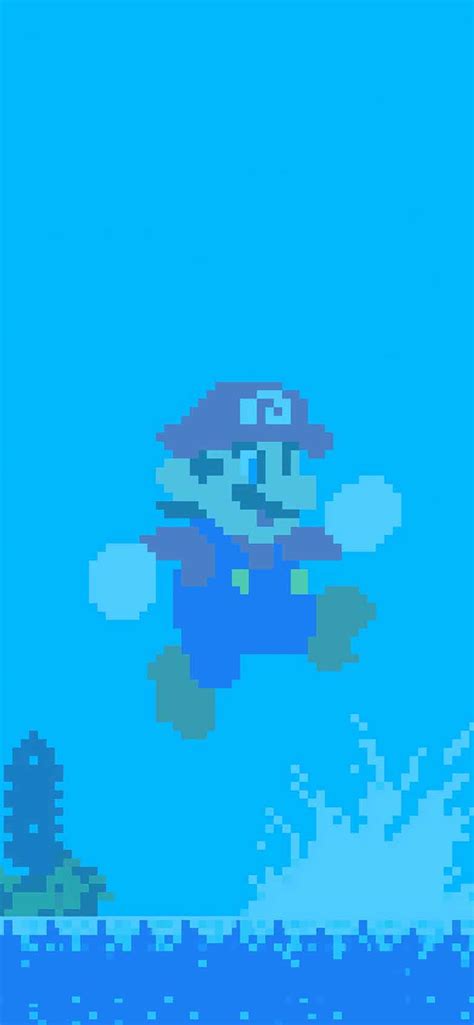 Pixel Mario Jump Retro 8bit Blue Wallpapers Vintage Hd Wallpaper